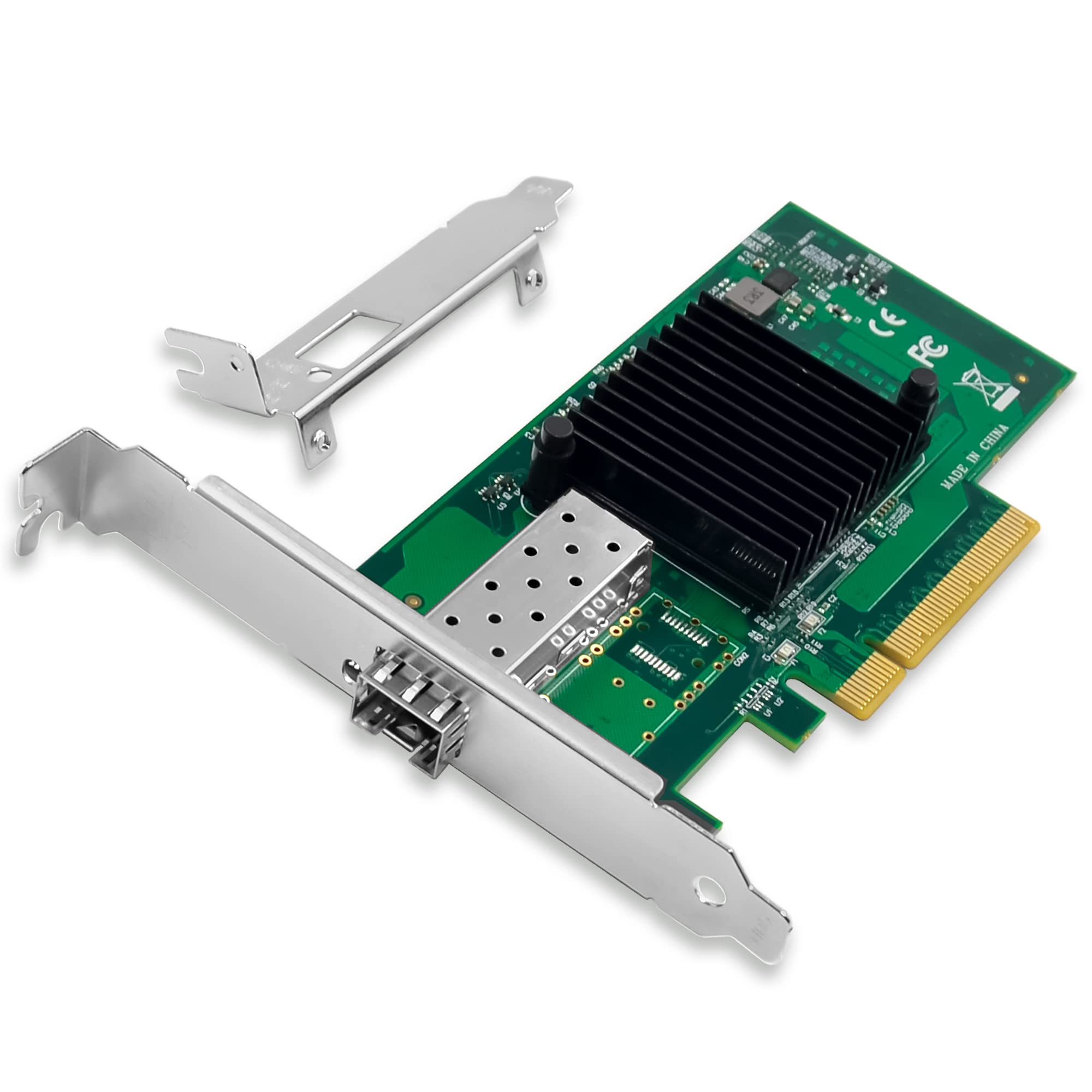 XZSNET 10G Network Card with Intel 82599EN Chip, 10GB PCI-E NIC Compare to Intel X520-DA1, Single SFP+ Port PCI Express Ethernet Adapter Support Windows/Windows Server/Linux/Freebsd/VMware ESXi