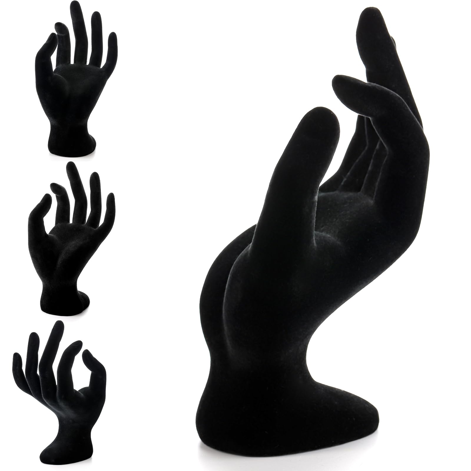 Mezchi 4 Pack Hand Ring Holder, Polyresin Mannequin Hand, Ok Gesture Ring Display Stand, Hand Form Jewelry Organizer for Ring Bangle Bracelet Hand Chain, Finger Ring Display, Photo Props