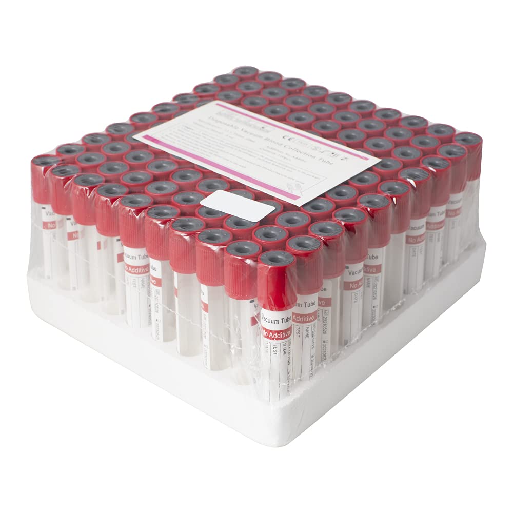 Veterinary Lab Vacuum Collection Tubes, 12 x 75mm, 5mL, 100pcs, Pet Supplies