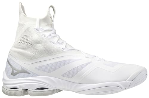 Mizuno Women's Wave Lightning Neo Volleyball Shoe, White-Grey, 12.5