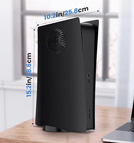 PS5 Faceplate Cooling Version PS5 Plate Cover Skin for Playstation 5 Disc Edition Upgraded Turbo Vents PS5 Replacement Side Plate Hard Shockproof ABS Anti-Scratch PS5 Plate Case Cooling Matte Black