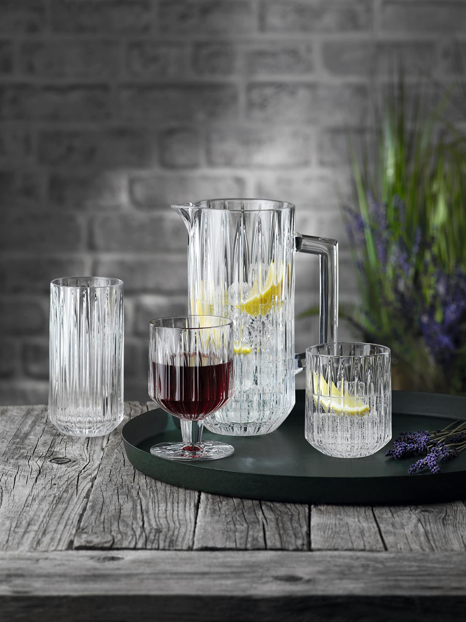 Nachtmann Jules All Purpose Glass, 9 oz, Clear, Dishwasher Safe, Cups, Red Wine and White Wine Glasses, Goblet Party Drinking Glasses with Stem, Set of 4