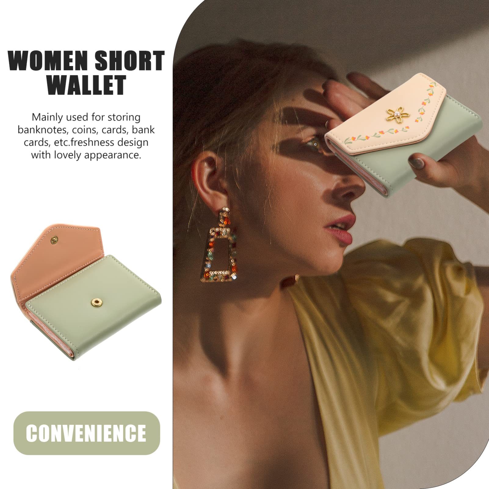 TENDYCOCO Women Fashionable Print Wallet Bifold Purse ID Window Credit Card Holder Portable Storage Wallet