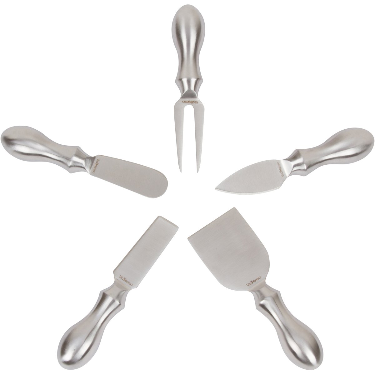 Premium 5-piece Cheese Knives Set Collection - Serve, Cut, Slice, Shave, and Spread Hard and Soft Cheese, Gift Ready Charcuterie Board Accessories, Gift for Any Occasion