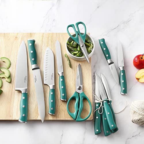 Marco Almond® Knife Set with Block KYA31B,14 Pieces Japanese Stainless Steel Cutlery Knives Block Set for Kitchen with Built-in Sharpener