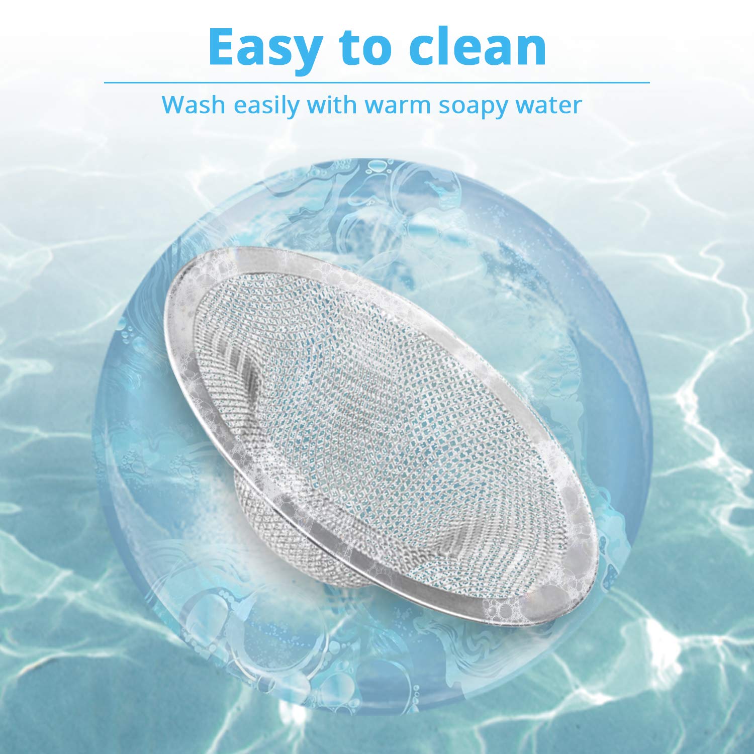 KUFUNG Sink Strainer, Basket Stainless Steel Bathroom Sink, Utility, Slop, Kitchen and Lavatory Sink Drain Strainer Hair Catcher (4 Pack, 2.25 inch)