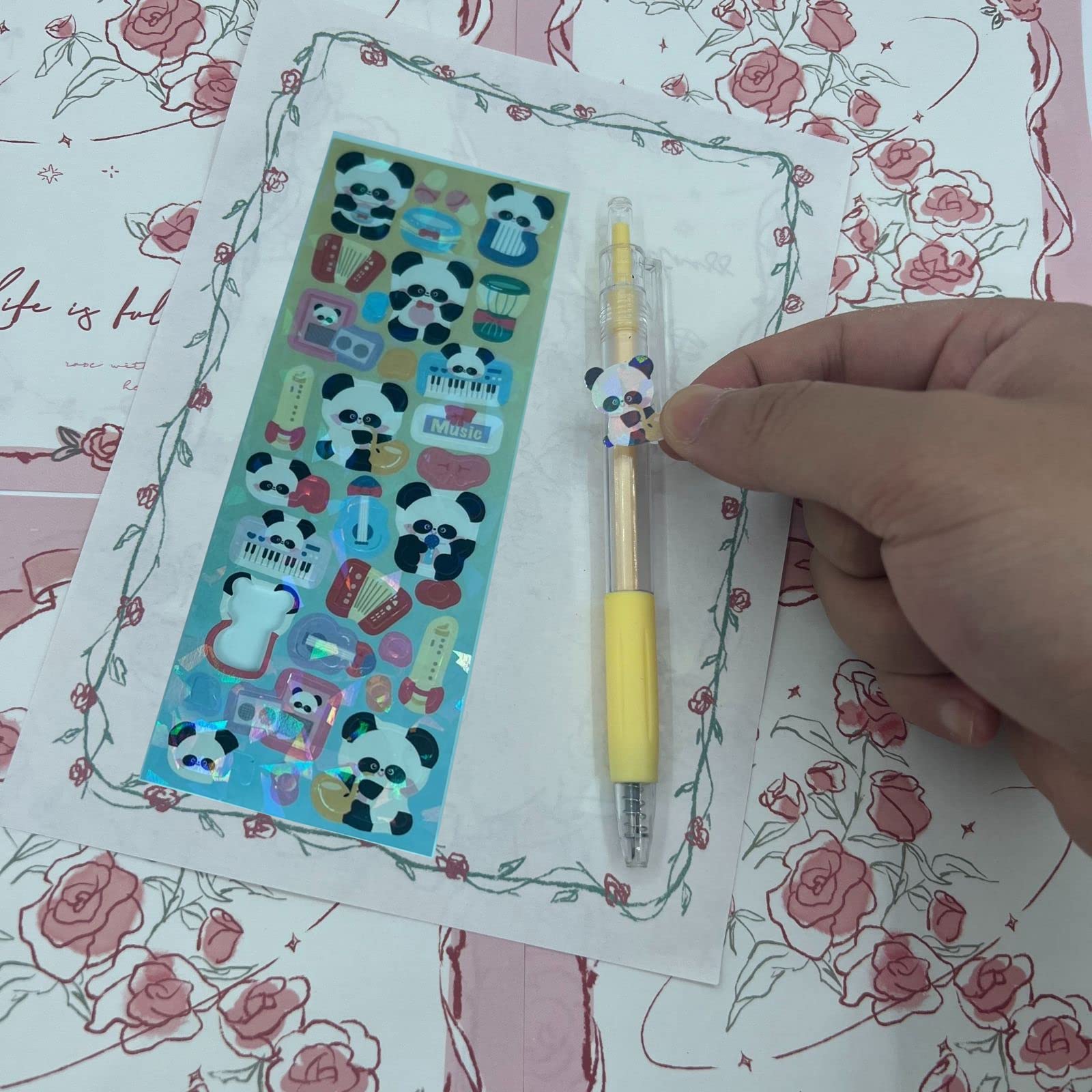 LIGHUFEIC Cartoon Pattern Retractable Knife Pen,Precision Paper Cutter Pen Craft Cutting Tool Paper Pen Cutter Knife with Tool Pocket Clip and Ten DIY stickers, 6 PACK