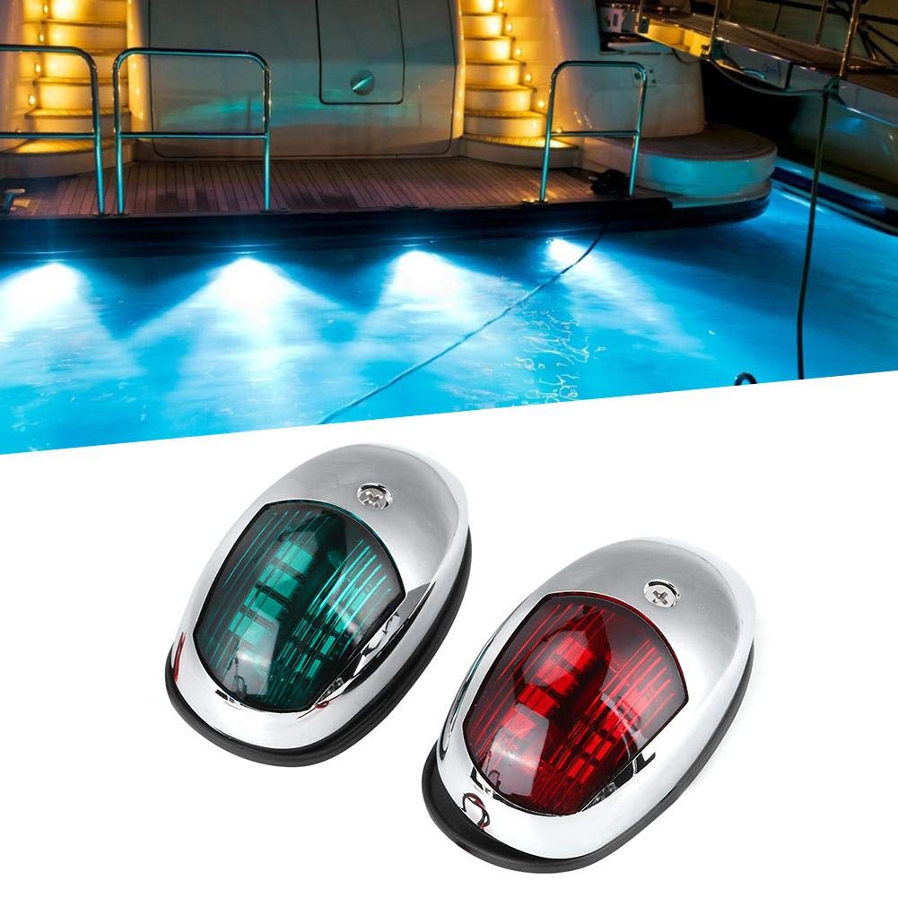 Navigation Light, 12V LED Marine Navigation Light IP65 Waterproof Green Starboards Red Port Lamp Side Mount for 20m Boat Maximum Boating Electrical Equipment