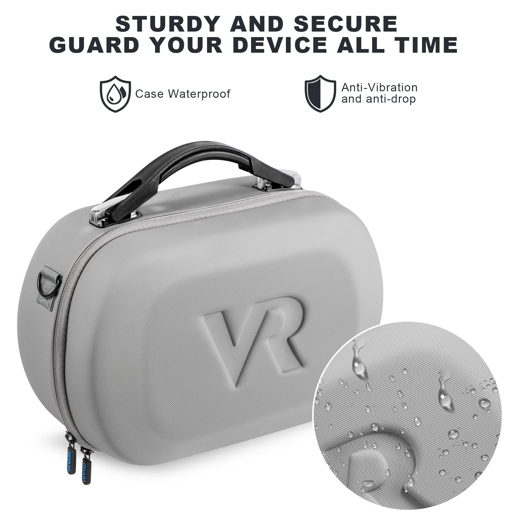 PSATCL Carrying Case for Meta Quest 3/Meta Quest Pro/Meta Quest 2, Hard Travel Case Storage for Meta Quest Pro VR Gaming Headset and Accessories