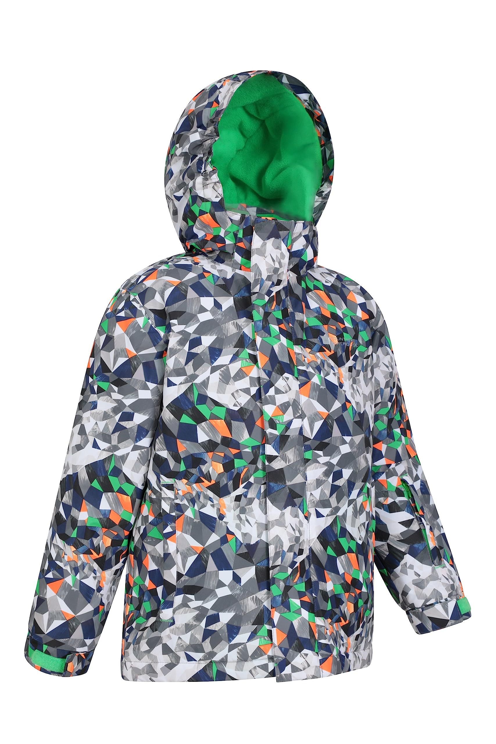 Mountain Warehouse Kids Waterproof Winter Ski Jacket - Fleece Lined Green 9-10 Years
