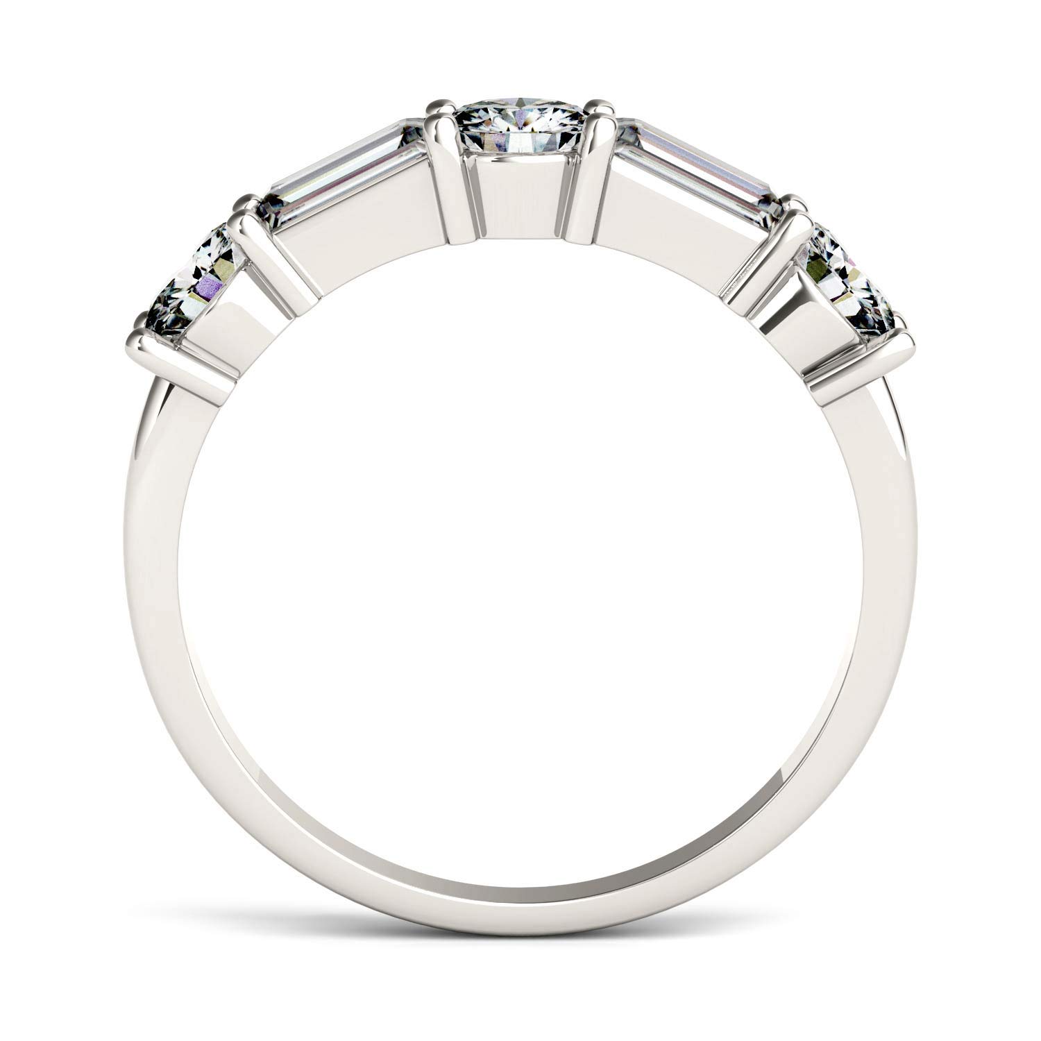 Moissanite by Charles & Colvard 5x2mm Straight Baguette Fashion Ring-size 9 1.15cttw DEW