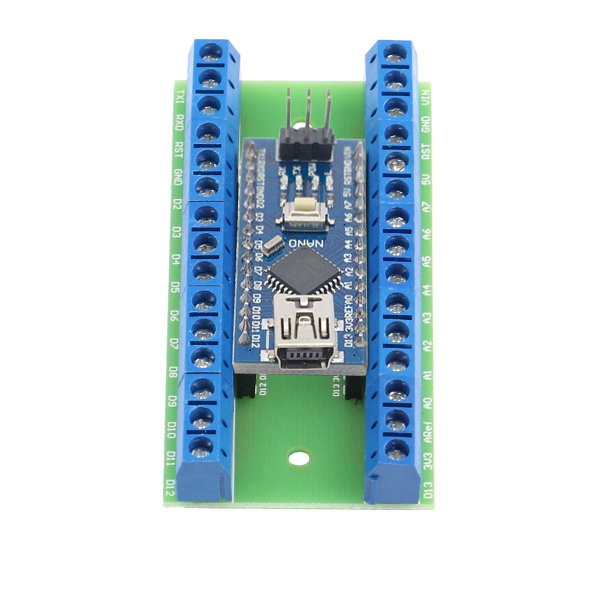 MakerFocus 5pcs Nano V3.0 AVR Atmega328P-AU Adapter, Nano Terminal Adapter Shield Expansion Board for Ar duino Nano V3.0 AVR Atmega328P-AU Module
