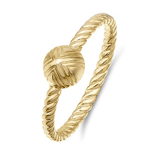 Mytys Stackable Band Rings for Women 18k Gold Plated Cable Design Statement Ring Gift style 11