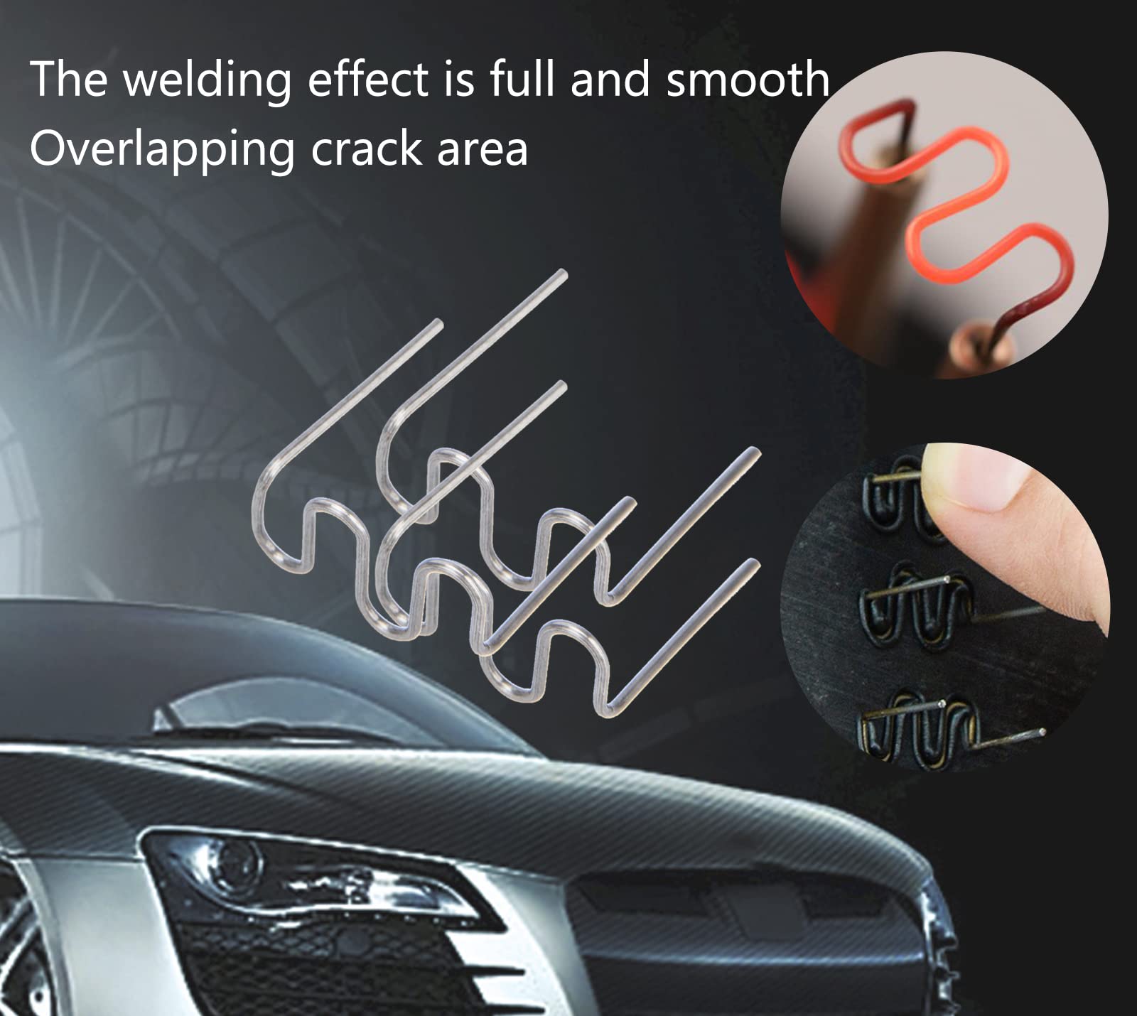 Plastic Welder Staples, 1200 pcs Hot Staples Plastic Repair Kit, Welding Hot Staples Wave, Corner & Flat for Repair Car Bumpers Hot Stapler Staples - Plastic Weld Hot Staples (0.8 0.6mm)