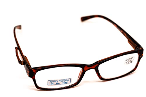 OPTI-CLIP Reading Glasses with Pocket Clip for Men and Women Lightweight Eyeglasses (Brown, 2.25)
