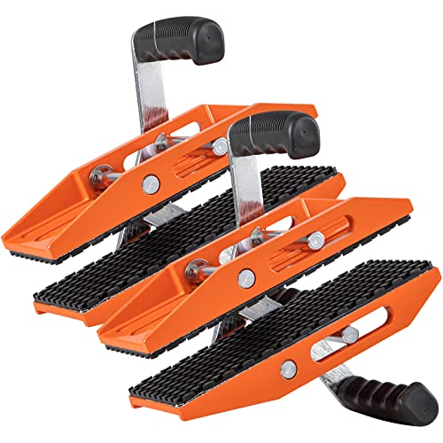 VEVOR 2 PCS Double Handed Stone Carrying Clamps, 2.36 inch (60mm) Granite Lifting Tools with Slip-proof Rubber Pads, 550 lbs Loading Capacity for Moving Marble, Glass, Slabs and Plywood
