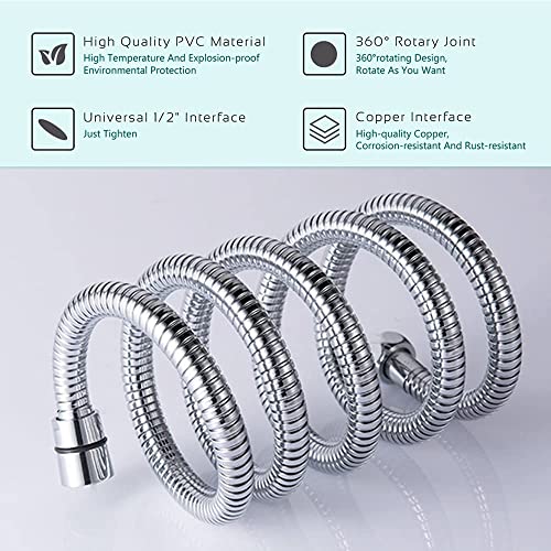 Shower Hose, 79 Inch Expandable Shower Hose Extra Long ,Bathing Toilet Cleaning, Adjustable Holder Mount and Stainless Steel Shower Hose for Handheld Shower Head, shower hose and holder, Chrome