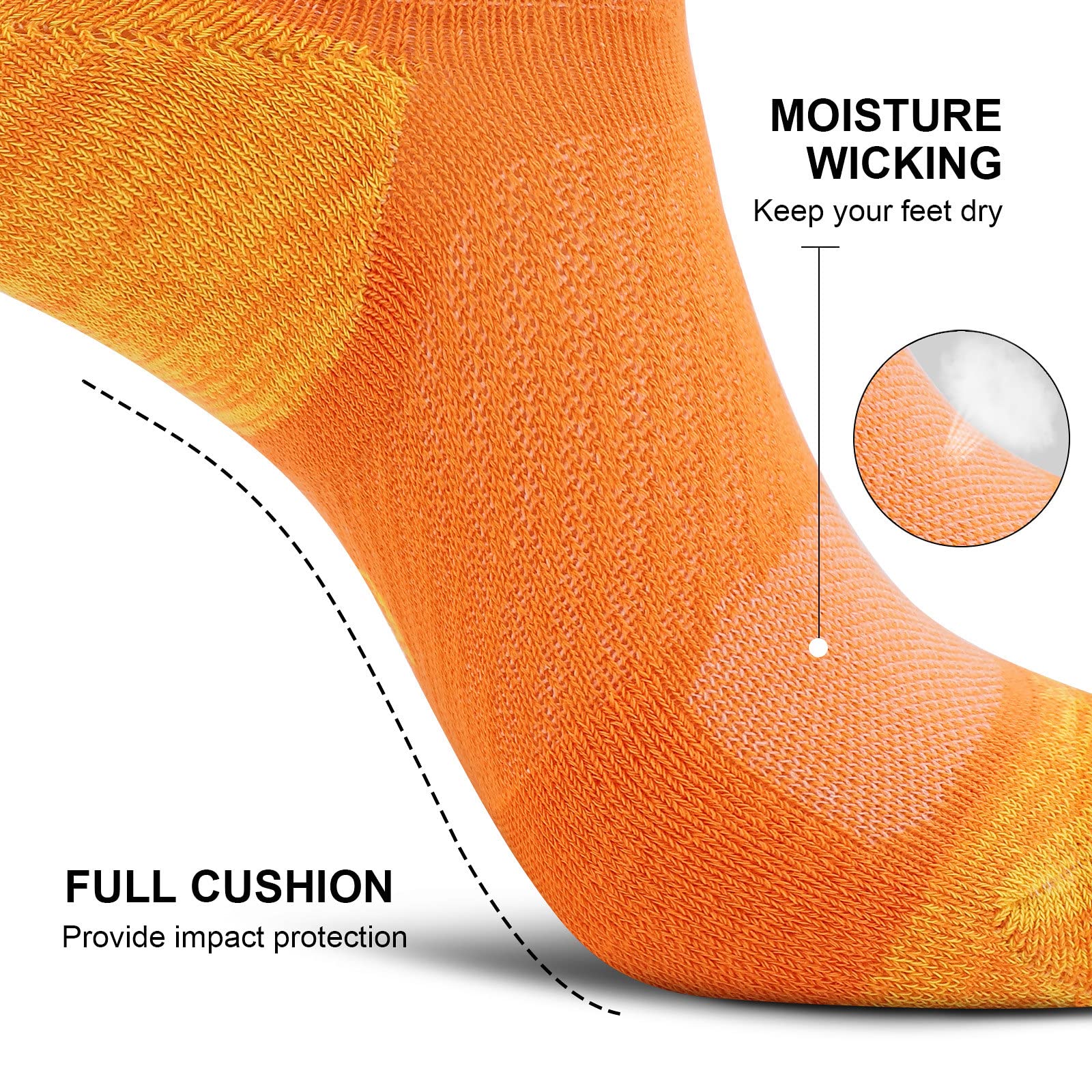 PAPLUS No Show Socks Womens 6 Pairs, Non Slip Cushioned Low Ankle Socks with Arch Support