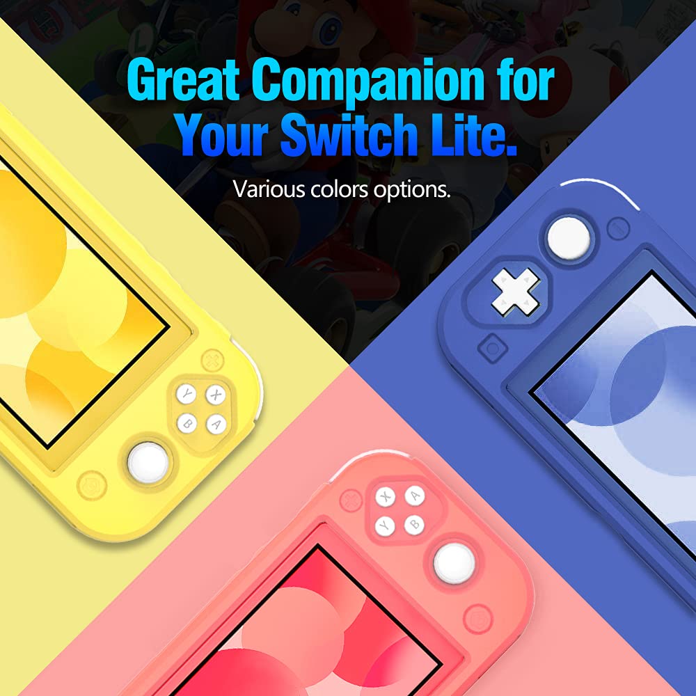 MoKo Grip Case Compatible with Switch Lite, Anti-Collision Non-Slip Shockproof Silicone Case Cover Shell Compatible with Switch Lite 2019 - Gray