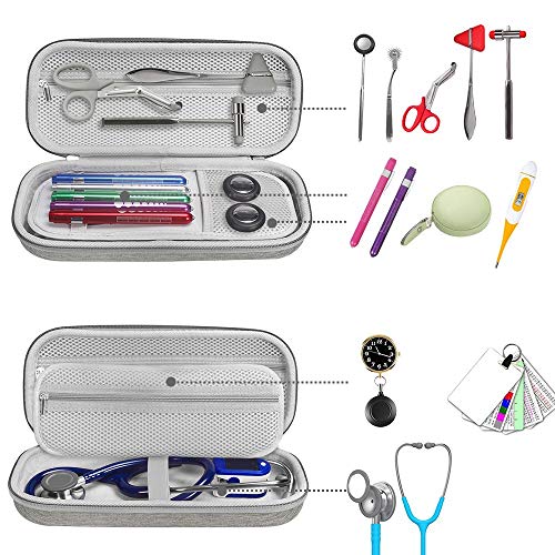 Trjgtas Protective Case for Classic III Stethoscope Accessories Portable Storage Bag Carrying Case Pouch(Gray)
