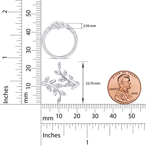 Prime and Pure Olive Branch Leaf Wrap Ring in 925 Sterling Silver (8)