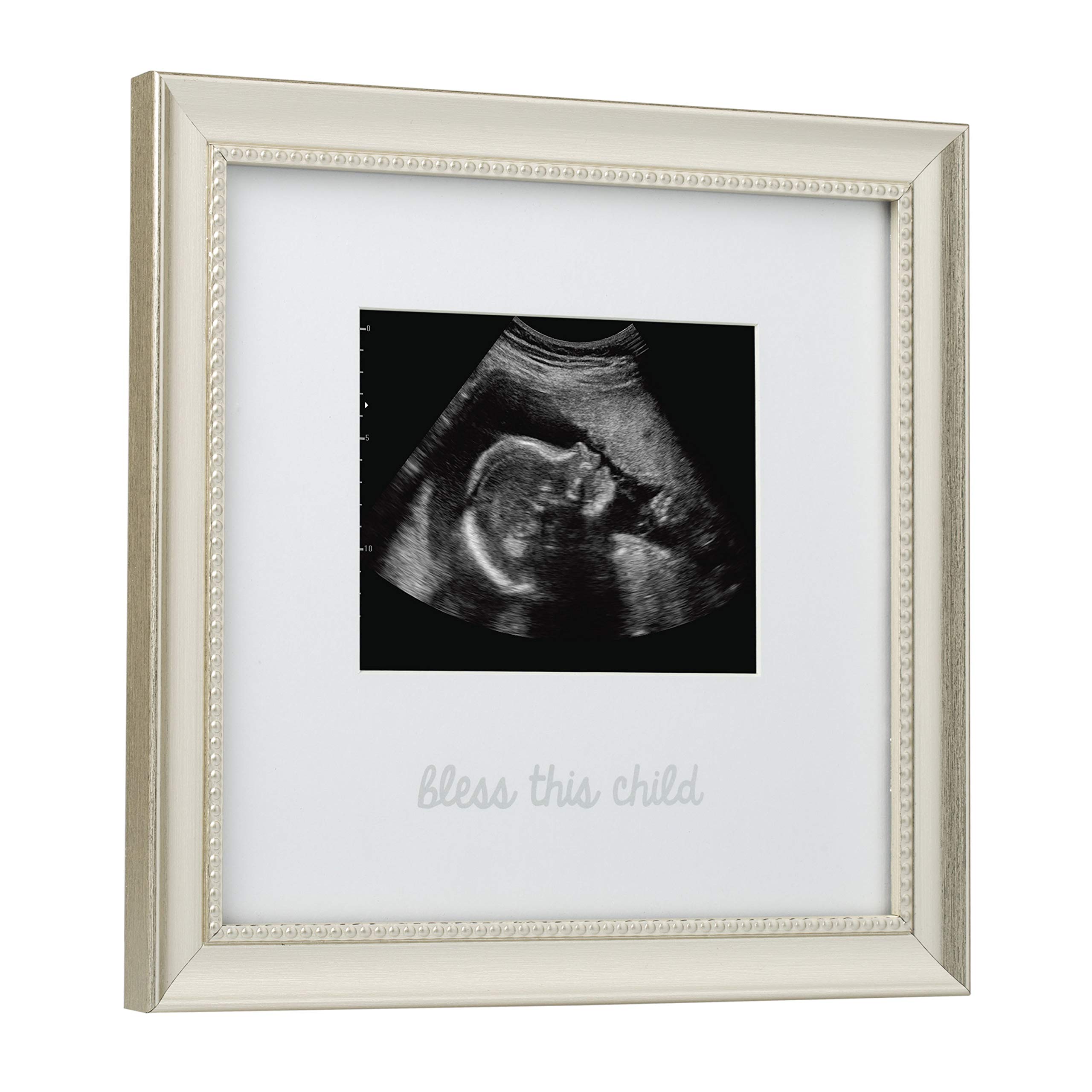 Lil Peach Photo, Bracelet, and Sonogram Frame, Makes Perfect Nursery Décor, Creative Baby Gift, or Addition to Baby Registry, Silver