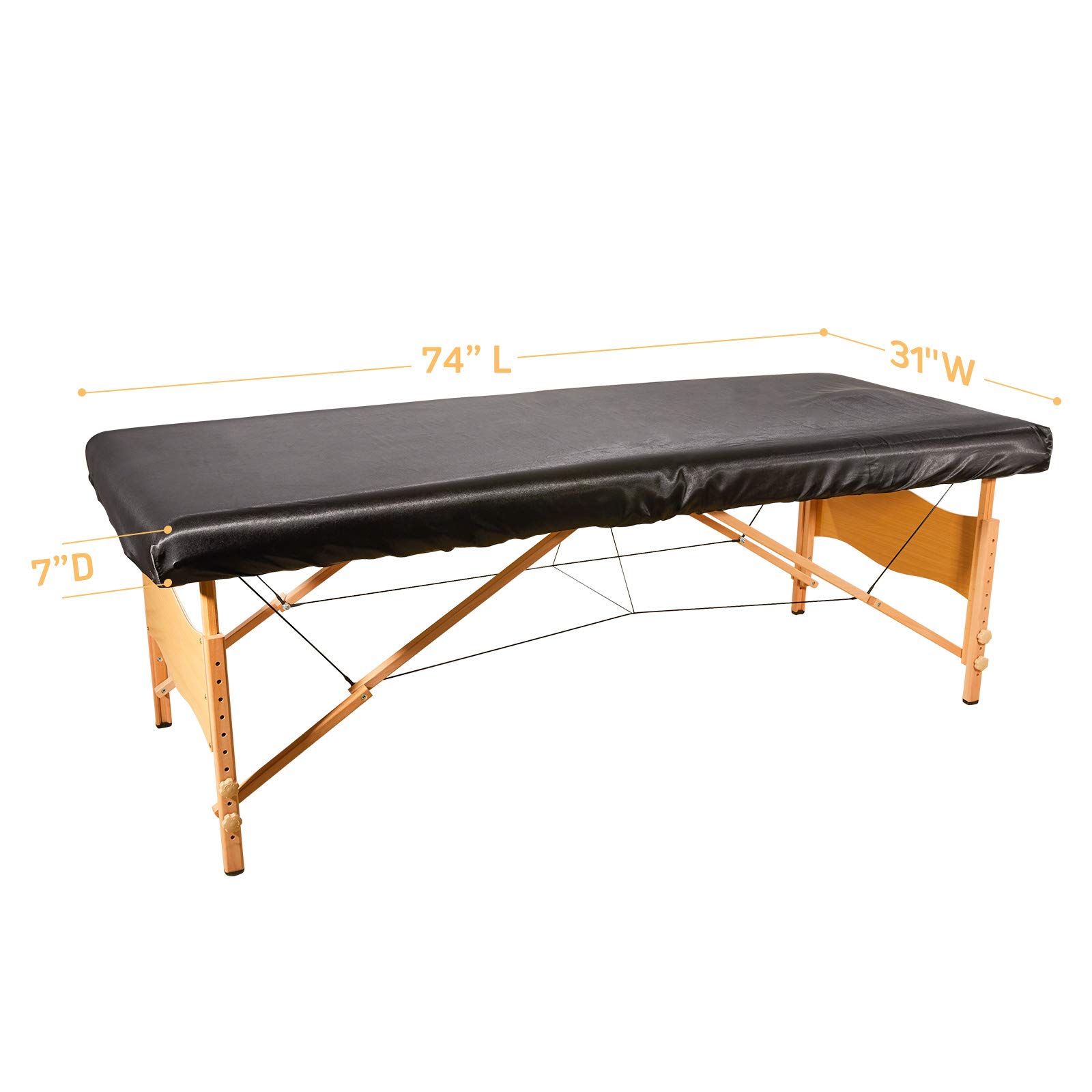 Massage Table Cover,Silky Massage Table Fitted sheets,Stain-Resistant,Reusable,Machine Washable Spa Bed Sheet(Massage Table Not Included) (black)…
