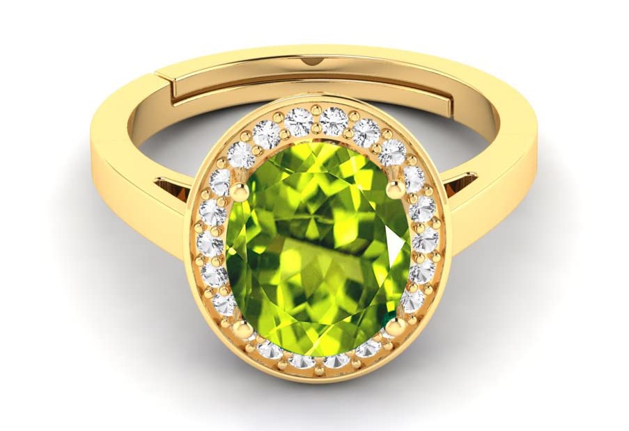 SirDaksh 4.25 Carat Natural Peridot Beautiful Oval Cut Engagement Ring For Women's