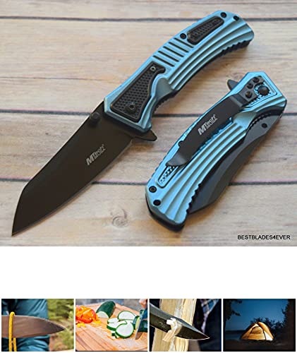 Mtech Tactical Stainless Steel Open Folding Pocket Knife With Clip Outdoor Survival Hunting Knife for Camping by Survival Steel