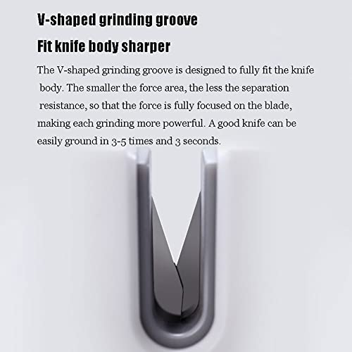 Premium Knife Sharpener, Professional Kitchen Chef 3 Slot Design, Easy Sharpening, Slip Resistant Grip, Safely Sharpen Knives, Restore Dull Knife for A Sharp Edge