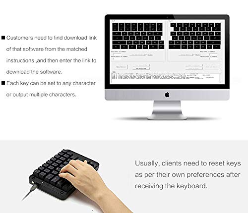 Koolertron Gateron Red Switches Programmable Gaming Keypad, Mechanical Gaming Keyboard with 43 Programmable Keys, Single-Handed Keypad Macro Setting (Gateron Red Switche)
