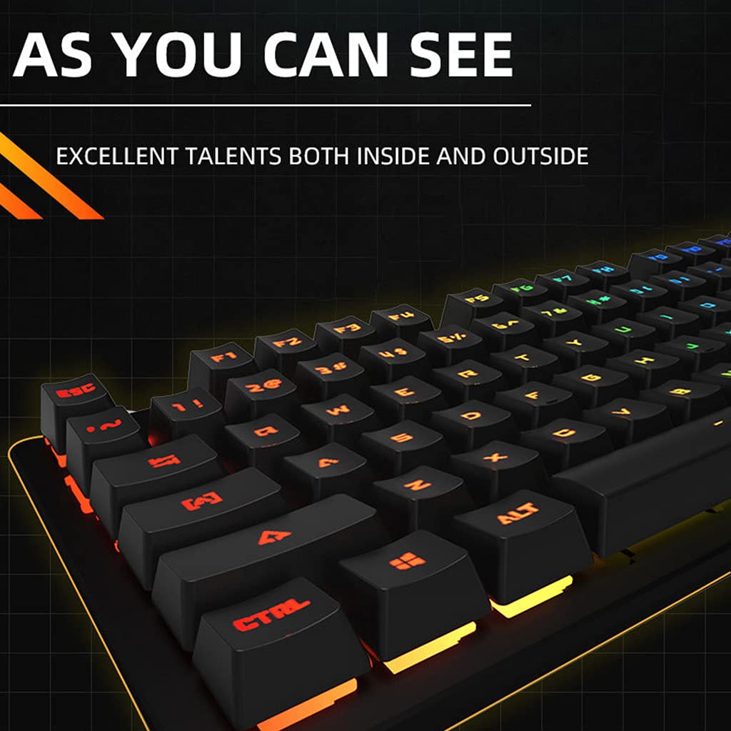unband Mechanical Keyboard 87 Key 2-Color Injection Green Axis RGB Backlight USB Wired Keyboard Ergonomic for Office Or Gaming (Color : Pink)