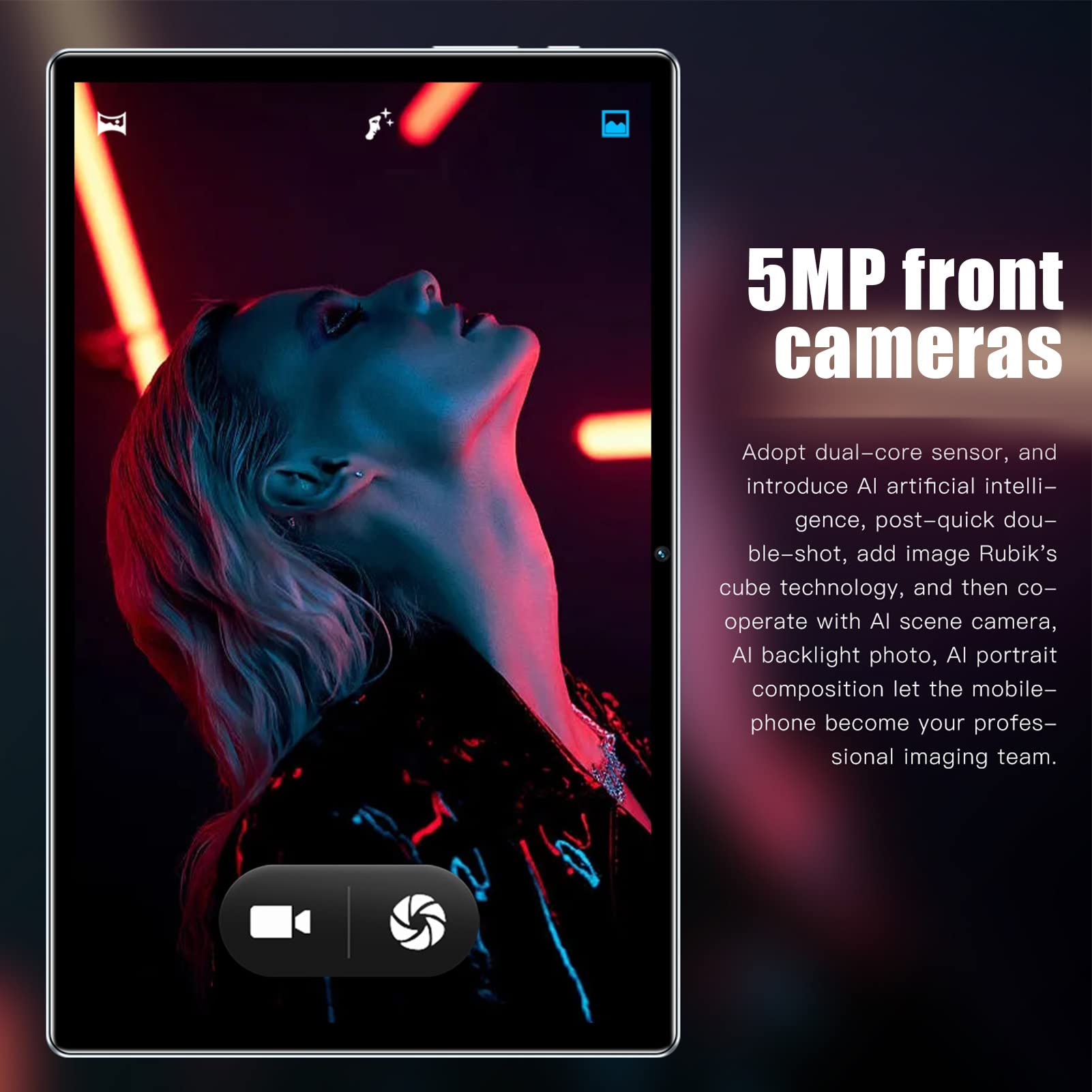 Tablet Computer, Octa Core CPU Tablet 100240V 128GB Expandable 5MP Front 8MP Rear Camera for Learning (US Plug)