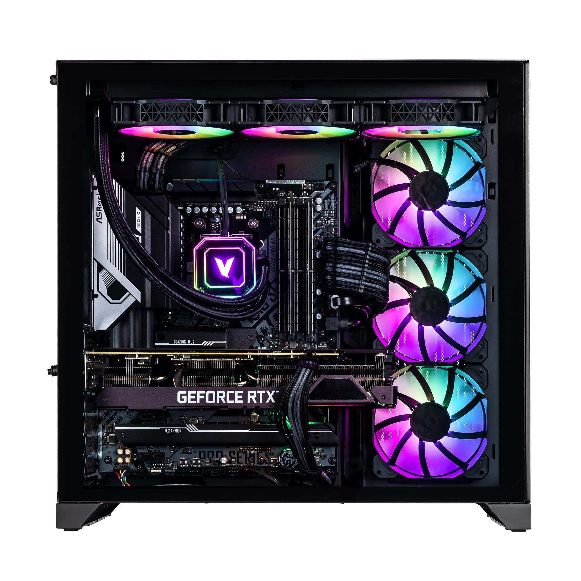 Velztorm Septex Custom Built Gaming Desktop PC (AMD Ryzen 7 7700X 8-Core, GeForce RTX 4070 Ti 12GB, 64GB DDR5 4800MHz RAM, 1TB PCIe SSD + 2TB HDD (3.5), WiFi, USB 3.2, HDMI, Bluetooth, Win 10 Pro)