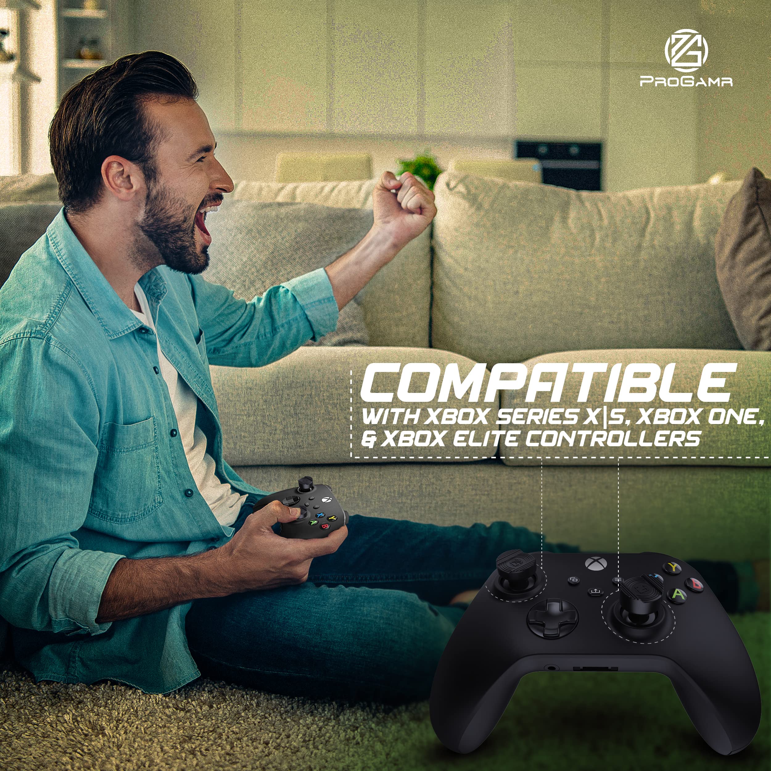 ProGAMR Xbox Controller Thumb Grips - 4 Pcs, Xbox Thumb Grips for Xbox Series X & S & One Controller Analog Sticks, Textured Grip, Pro Performance Thumbsticks for Precision and Improved Aim