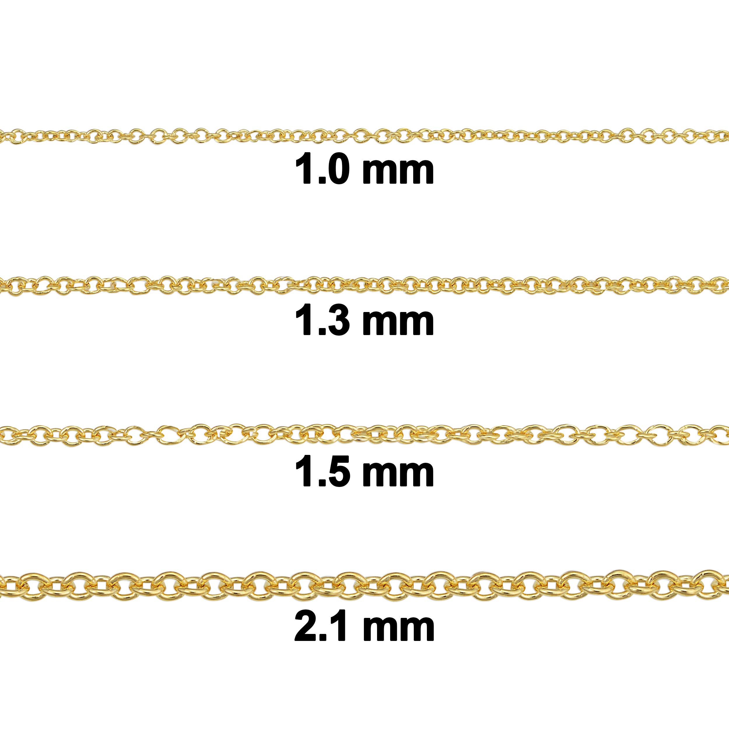 Kooljewelry 14k Yellow Gold Filled Cable Pendant Chain Necklace (1.3 mm, 18 inch)