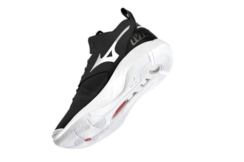 Mizuno Unisex Adult 2 Wave Momentum Mid Volleyball Shoe 10, Black/White, 11.5 Women/10 Men US
