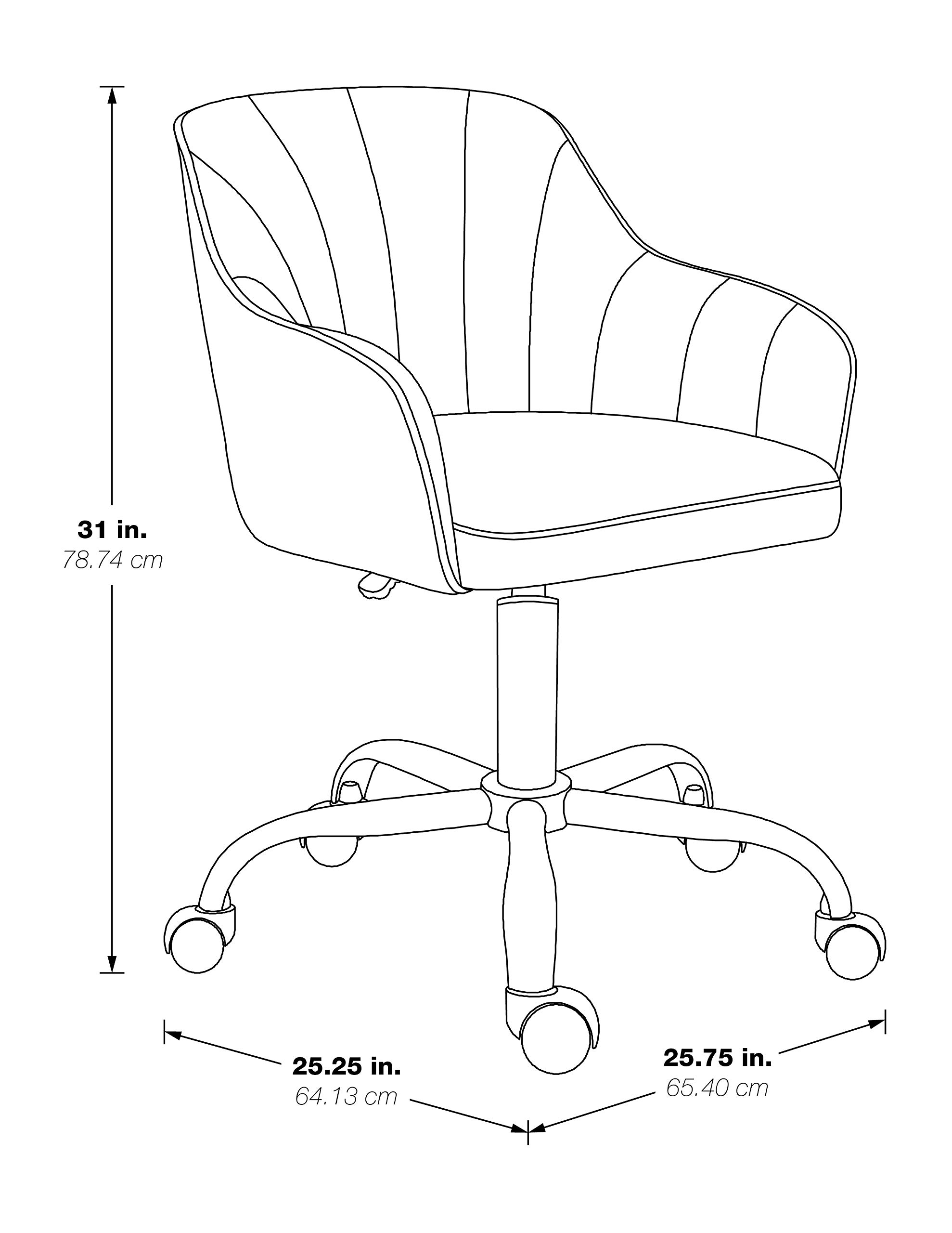 OSP Home Furnishings Versailles Office Chair in Smoke Velvet Fabric with Chrome Base