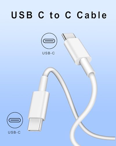 New iPad Charger USB C 10FT for iPad Pro 12.9, 11 inch, iPad Air 5th/4th, iPad 10th generation, Mini 6th, iPhone 15, Google Pixel, PD 20W Fast Charging USB-C Block and Long USBC to C Cable 2Pack