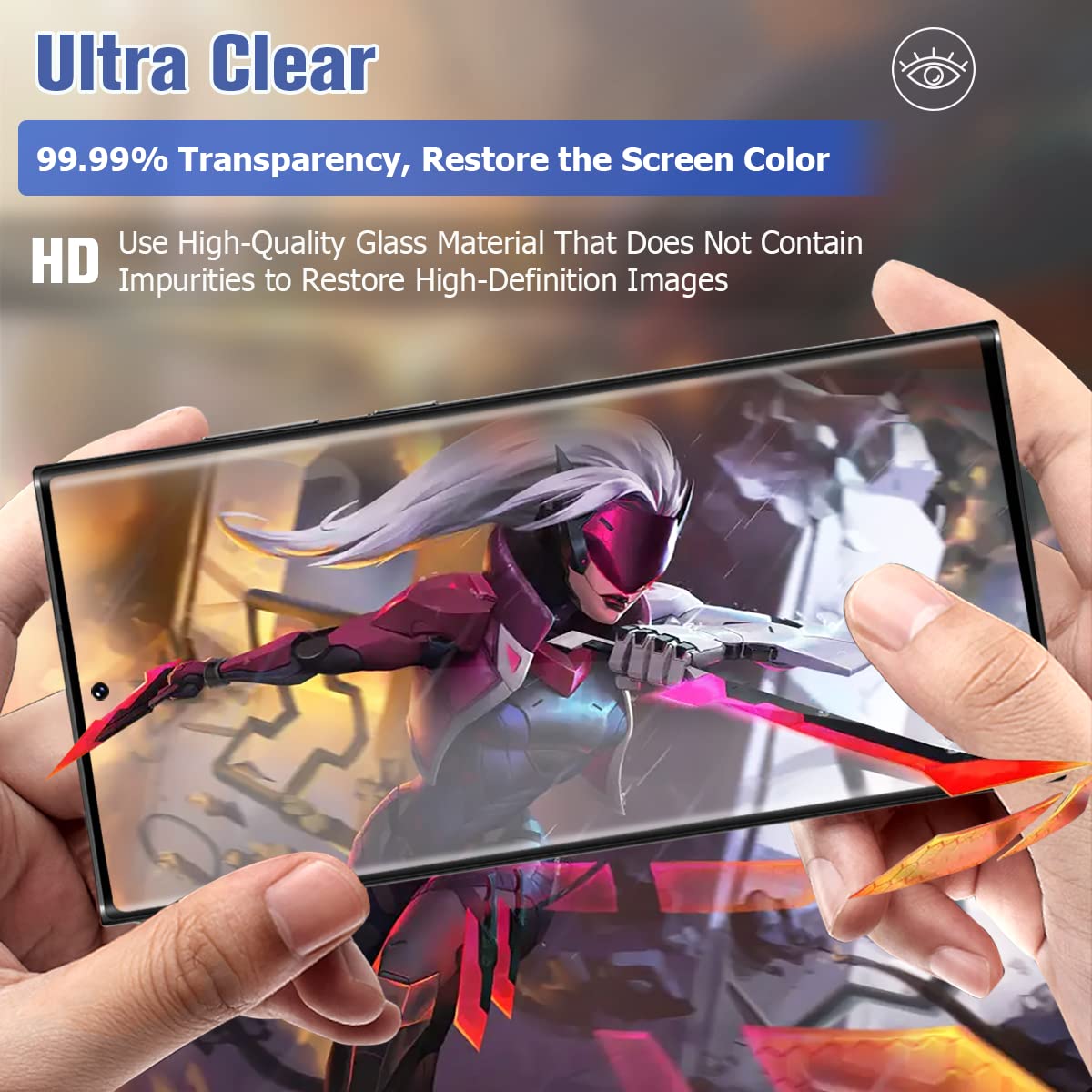 THRIKGOLD Screen Protector For Samsung Galaxy S22 Ultra Tempered Glass Full Coverage with 2 Pack Lens Protector[Case Friendly] [Bubble Free][Anti-Scratch][Touch Sensitive] S22 Ultra Screen Saver Film