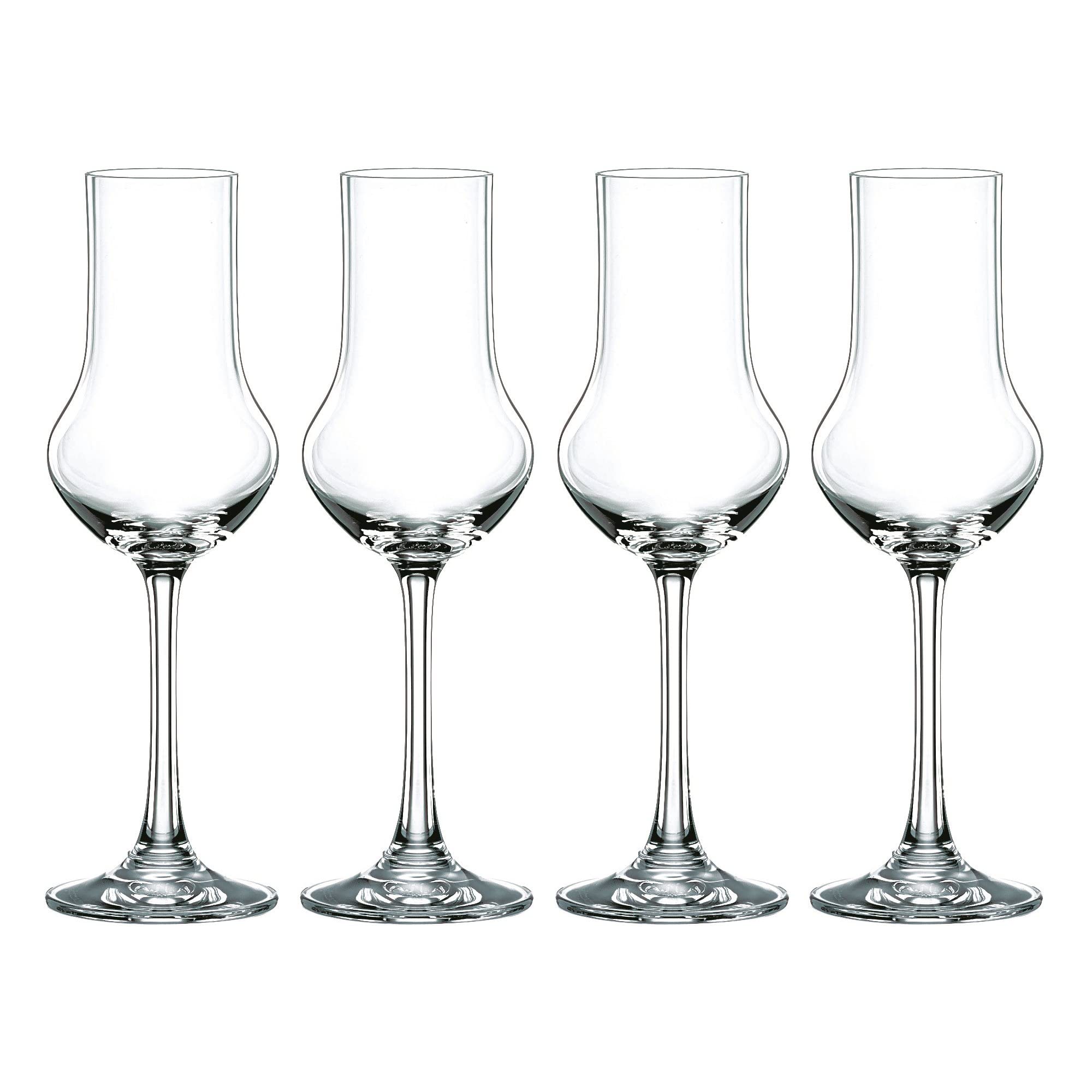 Nachtmann Vivendi Spirit Glass, Set of 4, Stemmed Wine Glasses for Tequila, Dessert Wine, Fruit Brandy, Grappa and Cocktail Spirits Glasses, 3.8 Ounce, Dishwasher Safe
