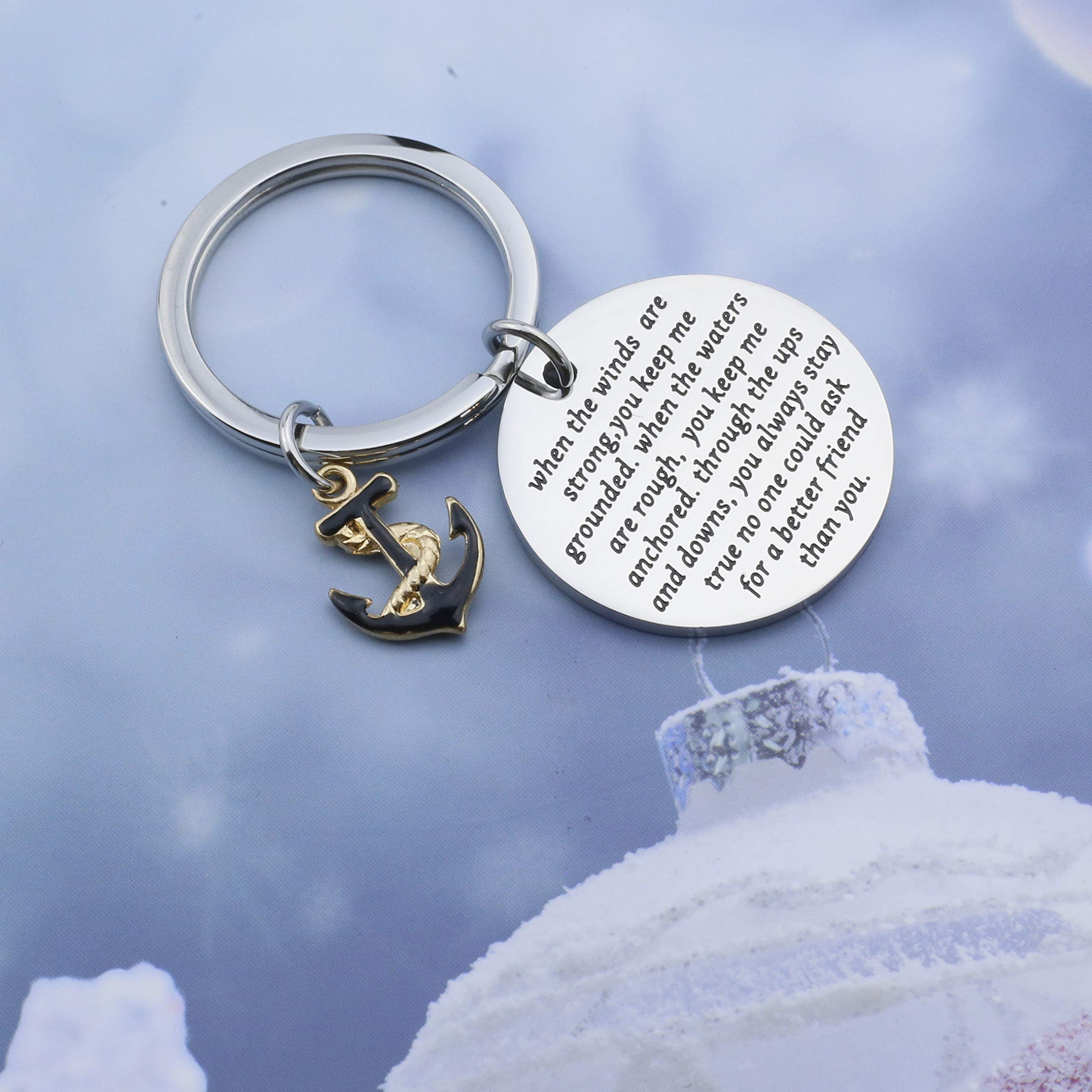 NC Anchor Keychain Sailor Gift Captain Keychain Nautical Jewelry Gift for Survivor Fisherman Sailing Enthusiast (keychain)