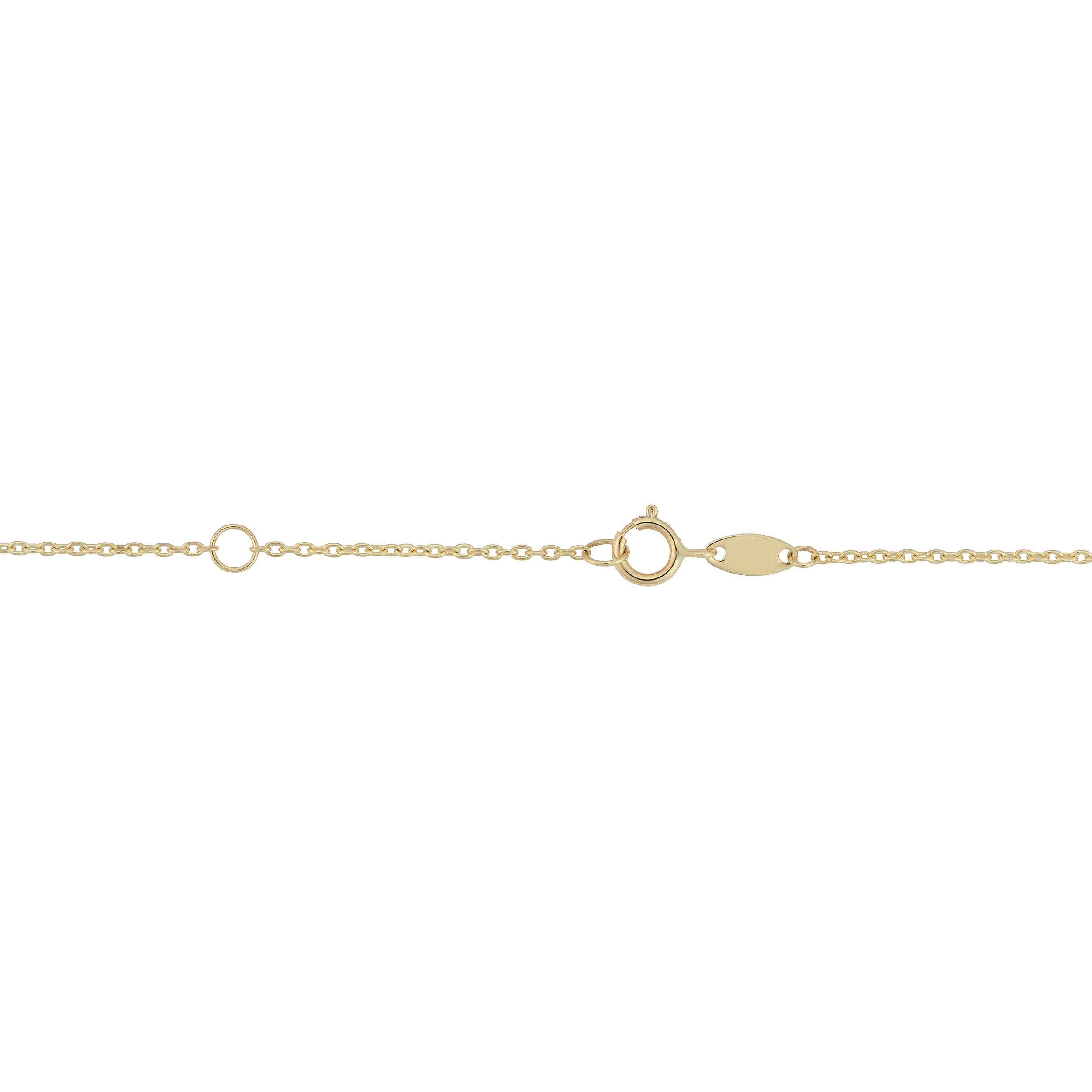 Kooljewelry 14k Yellow Gold Wishbone Adjustable Length Necklace (fits 17" or 18")