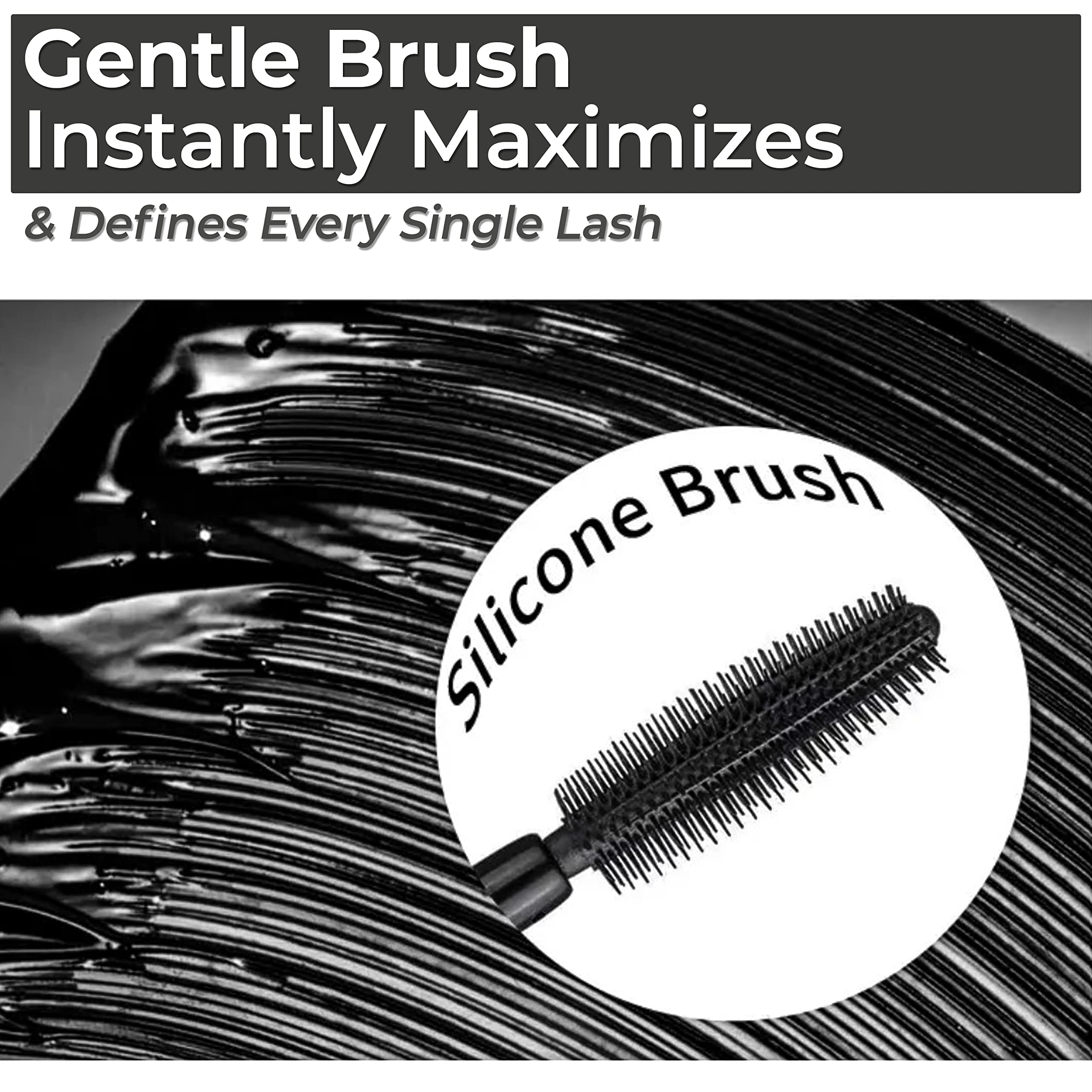 Nadhi Cosmetics Mascara Black Volume and Length β Vegan Waterproof Mascara β Smudge-Proof Waterproof Mascara Black Volume and Length β Tapered Silicone Wand Lengthening Mascara β 1pcs