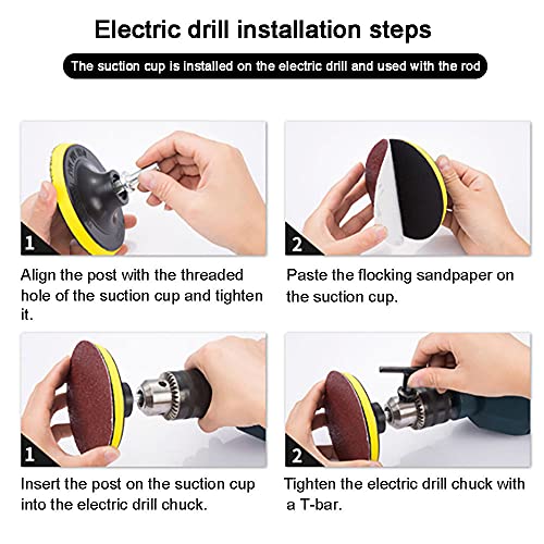 SI FANG 2 Pack 4 Inch Hook and Loop Backing Pads with M10 Thread Drill Adapter, Sanding Discs Polishing Pad Rubber Backing Plates for Angle Grinder, Drill Buffer Polisher Attachment (12000RPM)