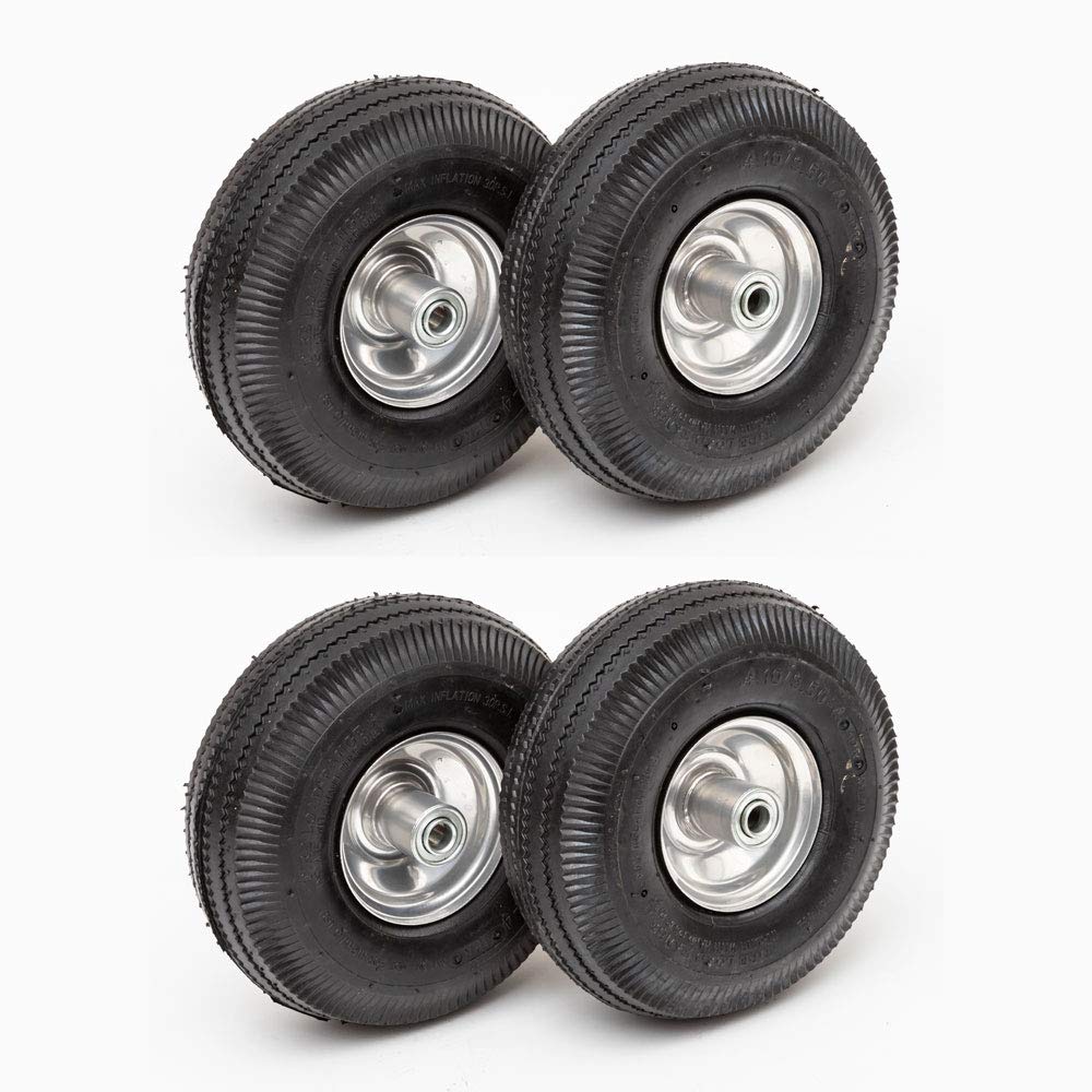 Lapp Wheels 4.10/3.50-4 Pneumatic Tire, Wagon/Utility cart/Hand truck Replacement, Gray, Set of 4