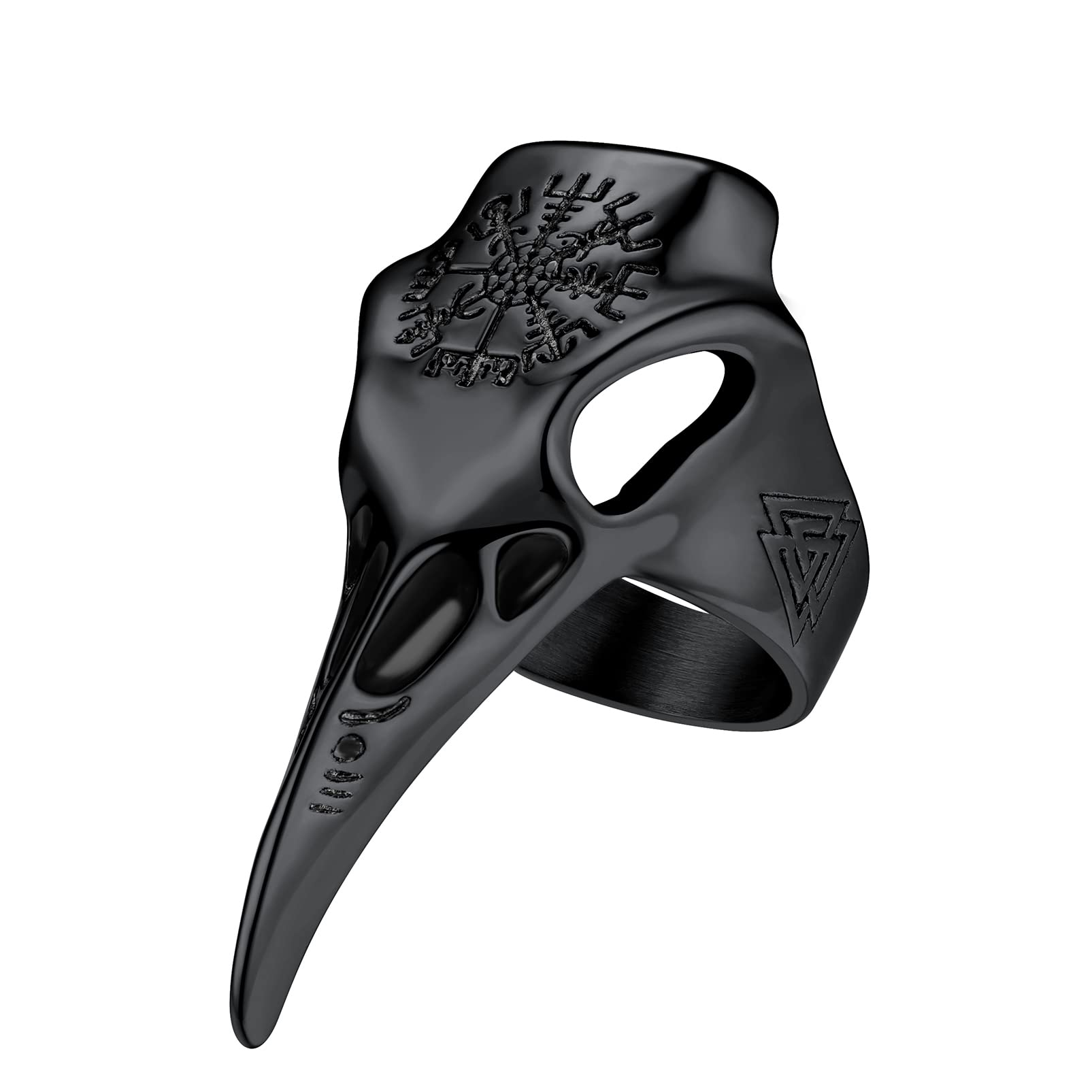 PROSTEEL Pinky Ring Size 7 Goth Vintage Viking Jewelry Raven Skull Long Finger Cool Rings For Men