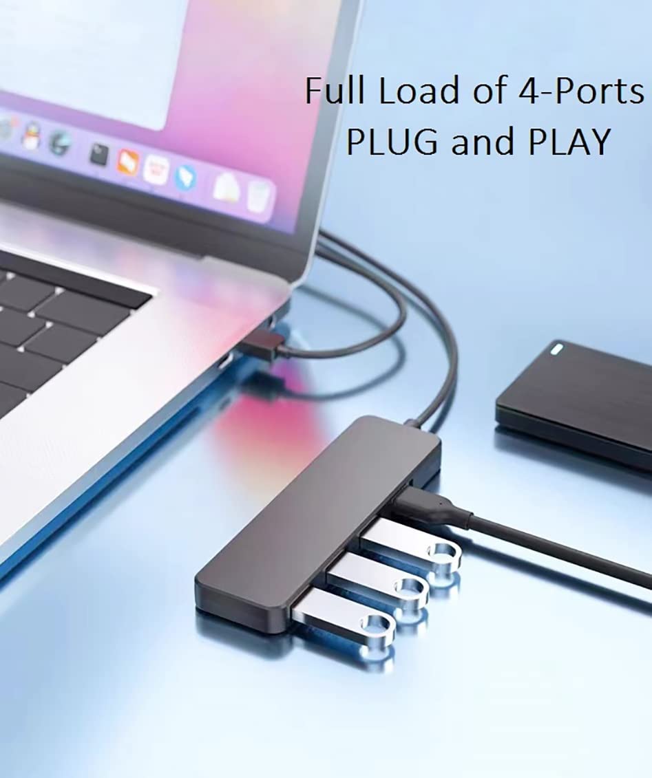 USB 3.0 Hub 4-Port 5Gbps, JUEJUEZI USB Splitter Expander for MacBook, Laptop, Xbox, Flash Drive, HDD, Console, Printer, Camera, Keyborad, Mouse, Windows 10/8, Linux, 1m/3.3ft