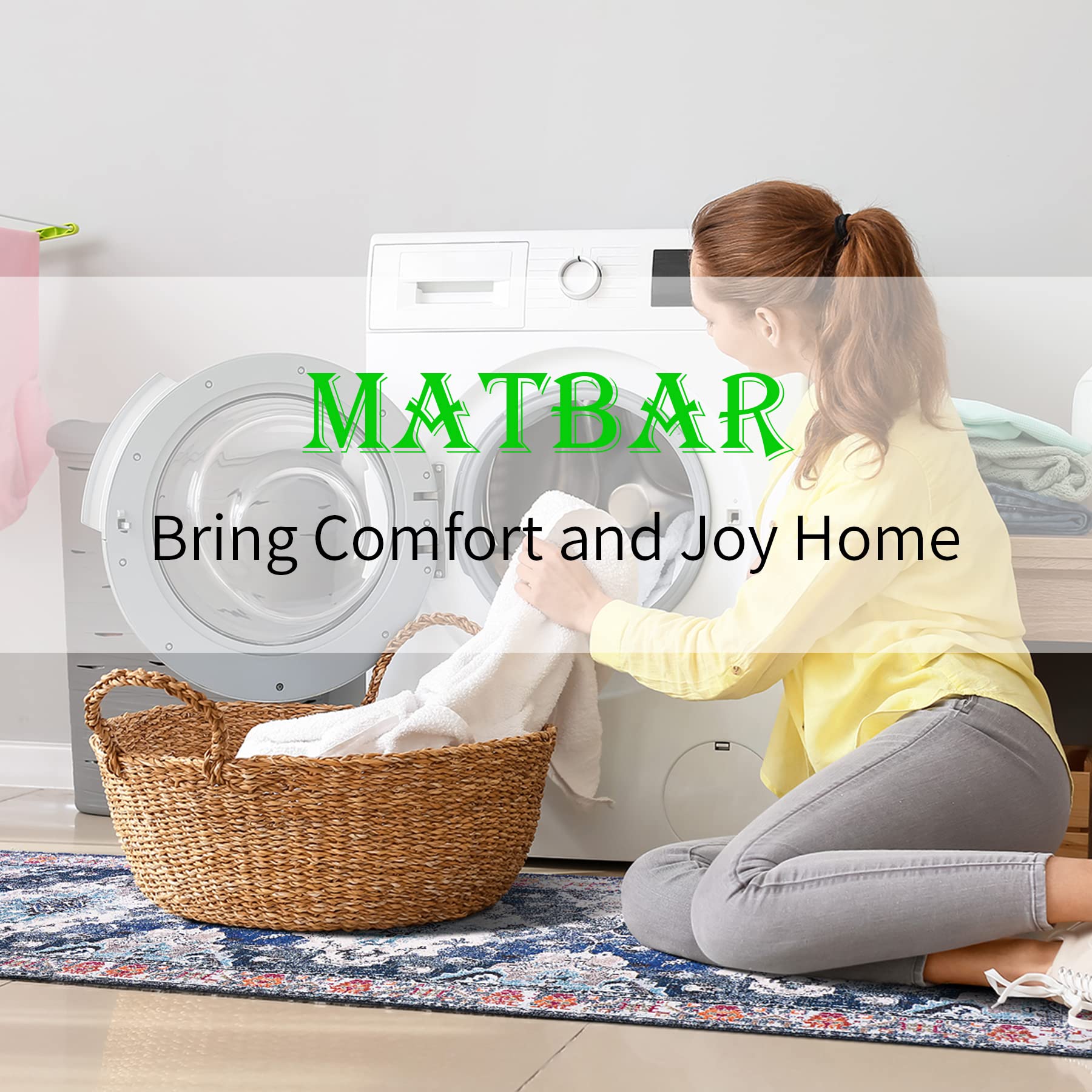 MATBAR Kitchen Mats for Floor 3 Piece Set Kitchen Rug Boho Non Slip Entryway Rug Sets Easy to Clean Laundry Room Rugs for Hallway