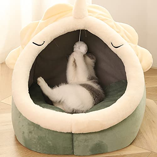 ZLXDP Removable Dragon Shaped WashableCat Beds Indoor Detachable Semi-Closed Pet House Kennel Nest for Cats (Size : Medium)